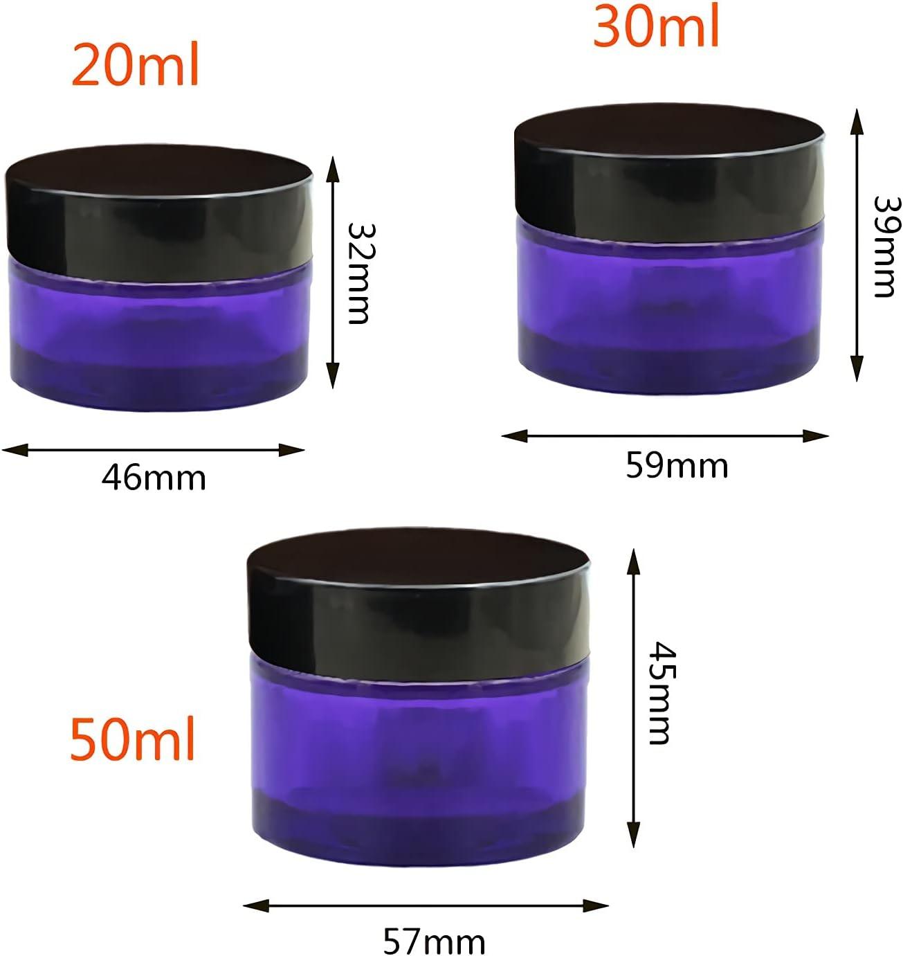 Zeoabsy 4 Pack Purple Glass Cream Boxes with Black Screw Caps - 30ml ...