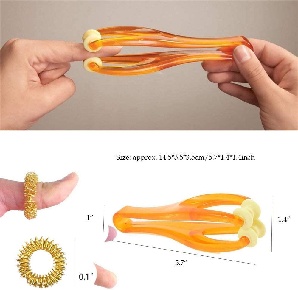 Finger Roller Massager Set with Acupressure Rings for Hand Blood ...