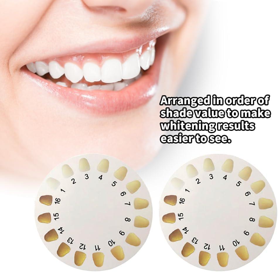 Uadme Teeth Color Cards - 3 Piece Shade Guide for Tooth Bleaching ...