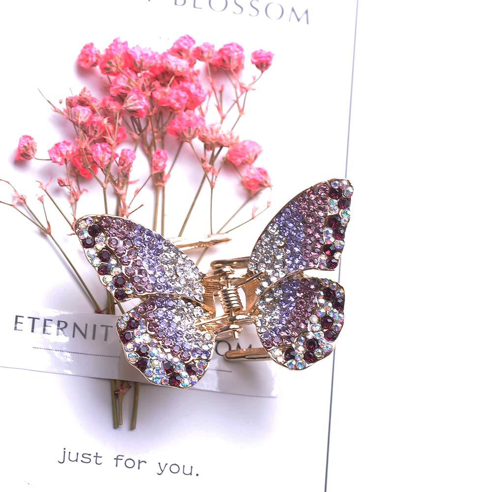 Large Butterfly Hair Claw Clip | Stylish Purple Jaw Clip for Thick Hair ...