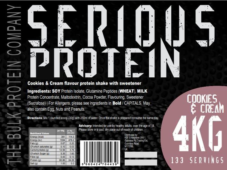 Serious Protein Powder 4kg - Low Carb, Supports Lean Muscle Growth ...