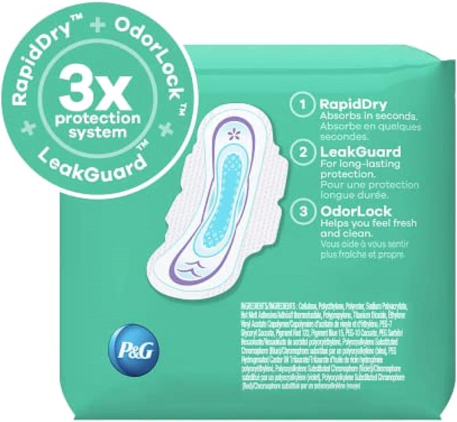 Always Ultra Thin Feminine Pads Size 2 Long Super Absorbency 120 Count ...
