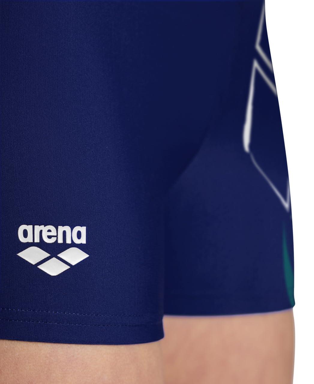 ARENA Boys' Logo Swim Shorts - Navy Deep Teal White - Ideal for ...