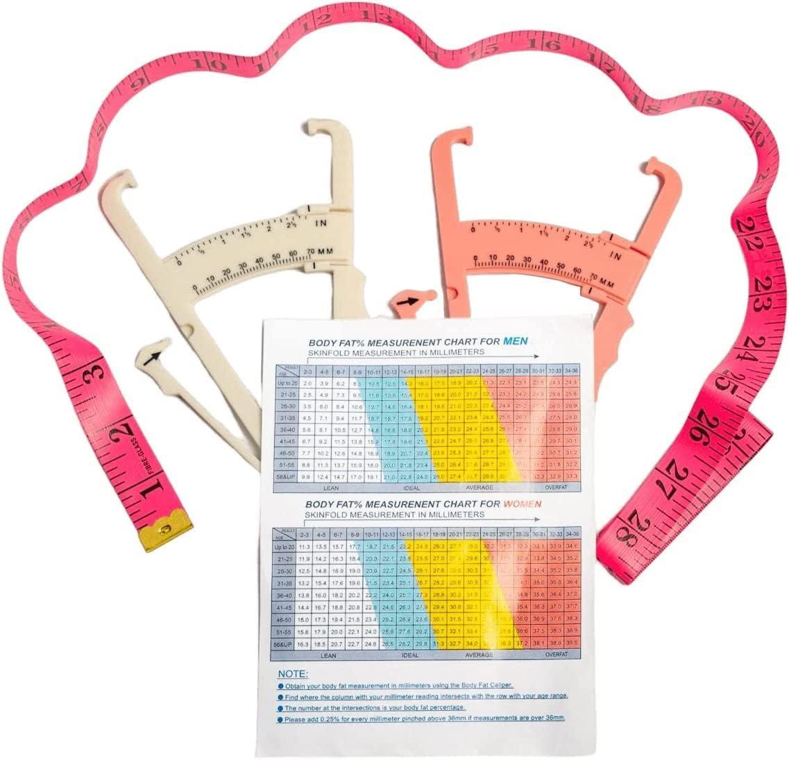 Body Fat Caliper and Tape Measure for Accurate BMI Measurement - Skin ...