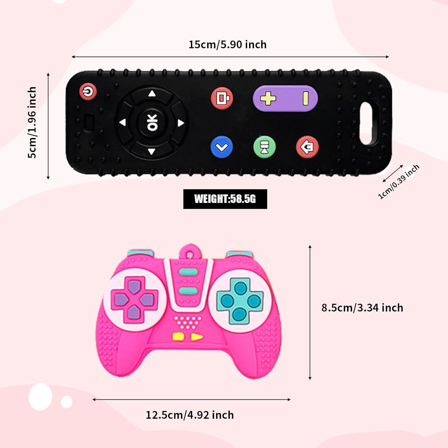 Baby Biting Toys - 2-Pack Remote Control Bite Rings with Pressurable ...