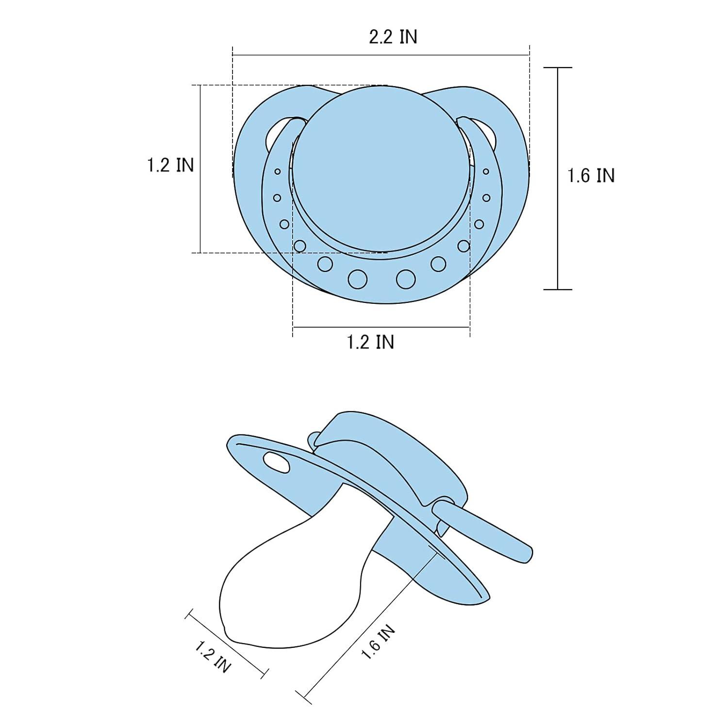 Littleforbig Smallshield Adult Sized 3 Paci Pack - Blue Pink Ivory