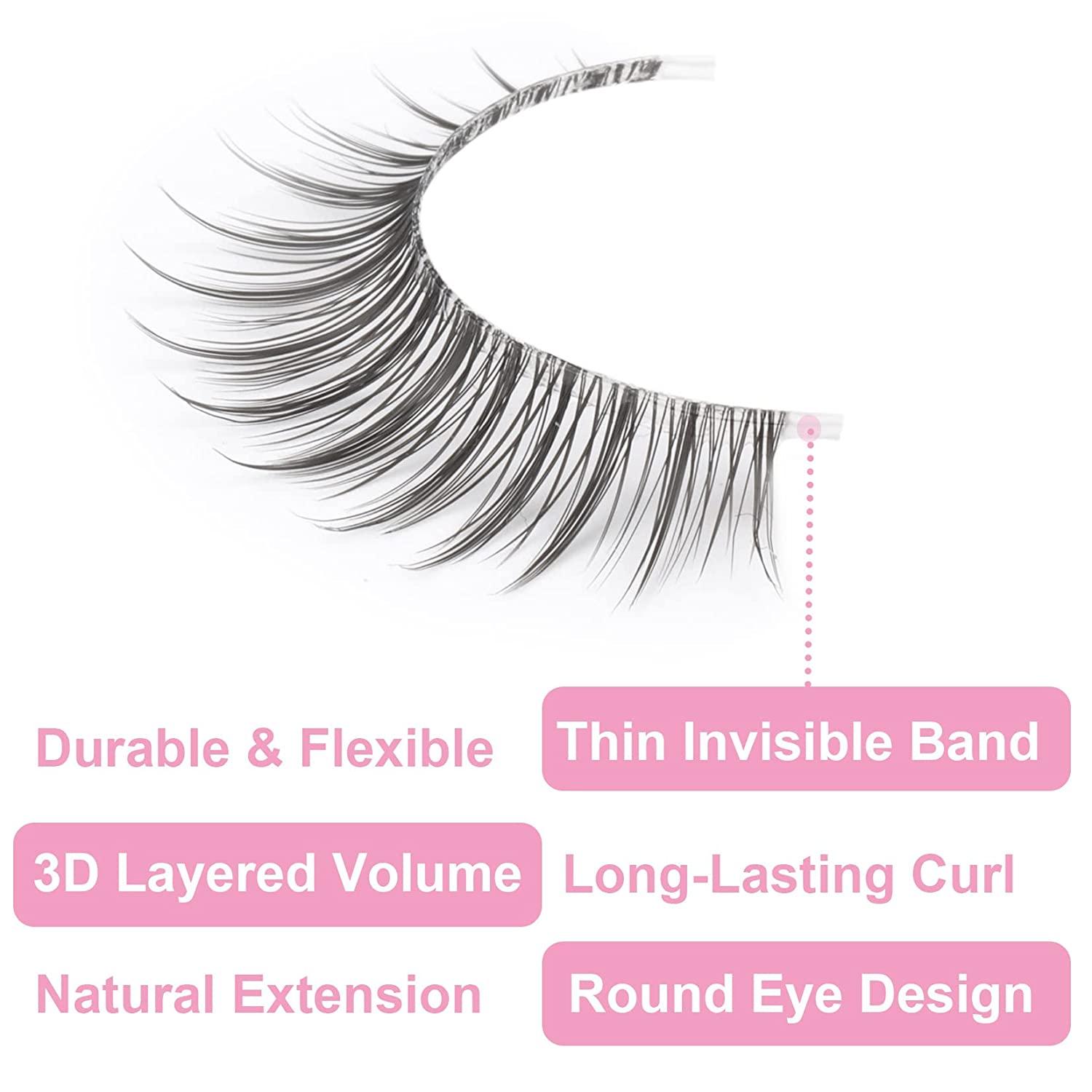 Kiromiro 10mm Wispy 3D Mink False Eyelashes | Natural Look, Fluffy ...