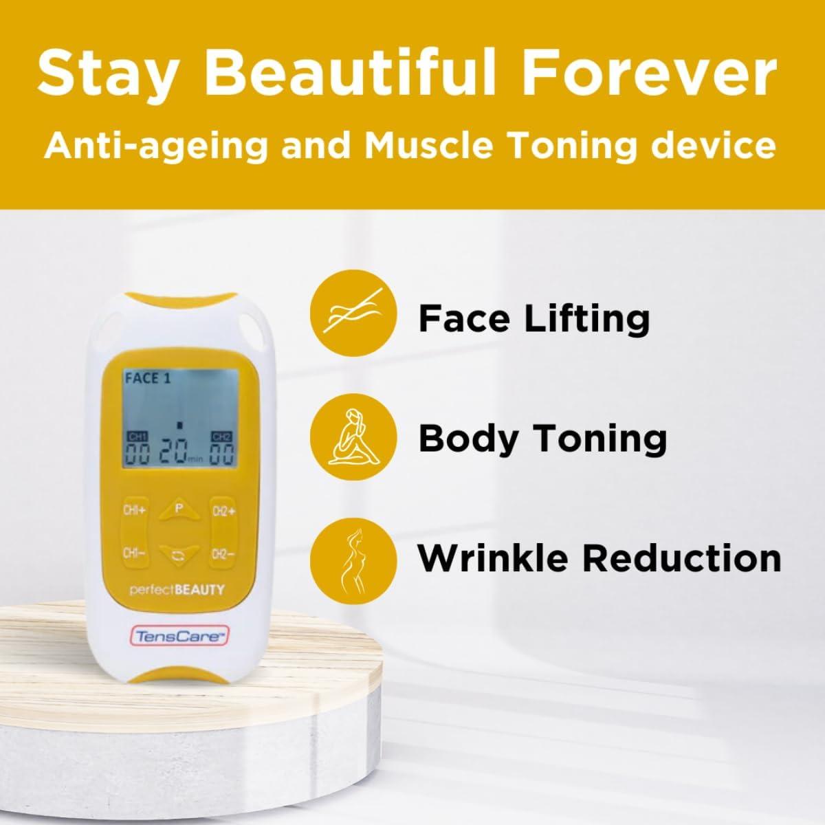 TENSCARE Perfect Beauty | TENS Facial Machine for Face Lift Wrinkle ...