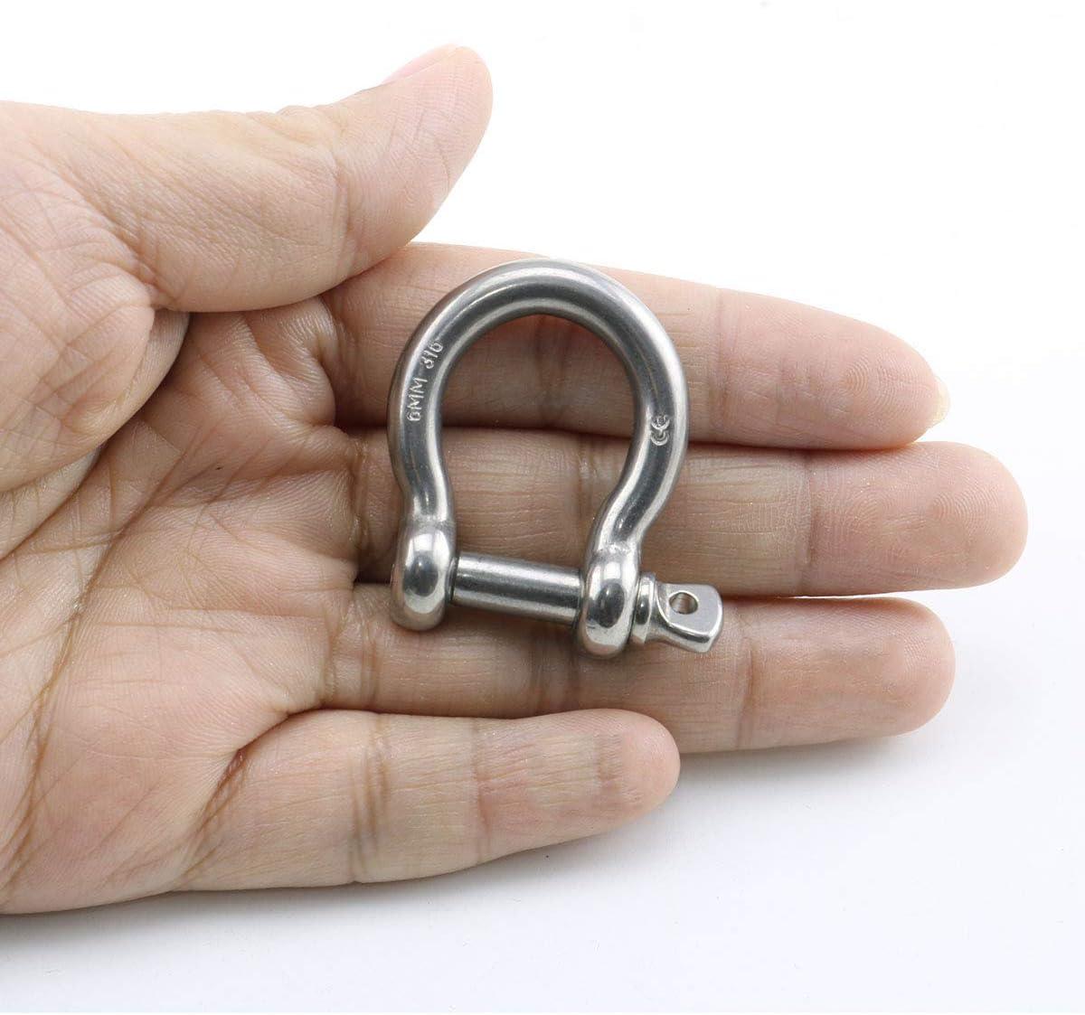 Heyous 4pcs Stainless Steel 1/4 Inch Screw Pin Anchor Shackles - Heavy ...