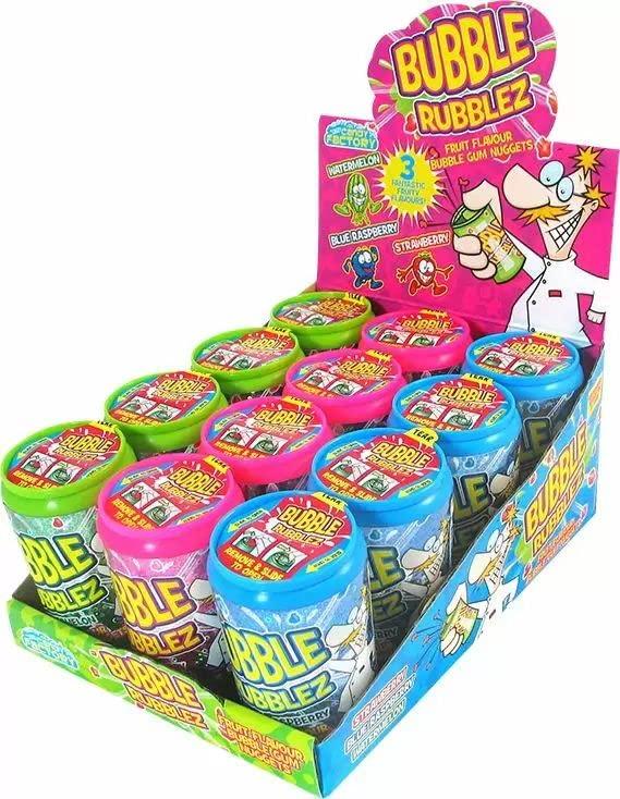 Bubble Rubblez Bubblegum - 12 (Box) Bubblegum Sweets 12 count (Pack of ...