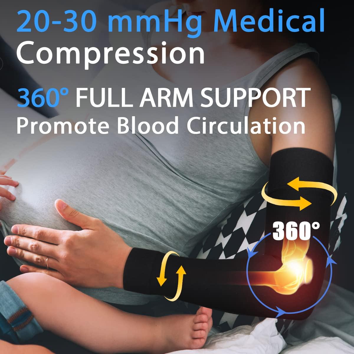 Normers 20-30 mmHg Compression Arm Sleeve for Men & Women - Full Arm ...