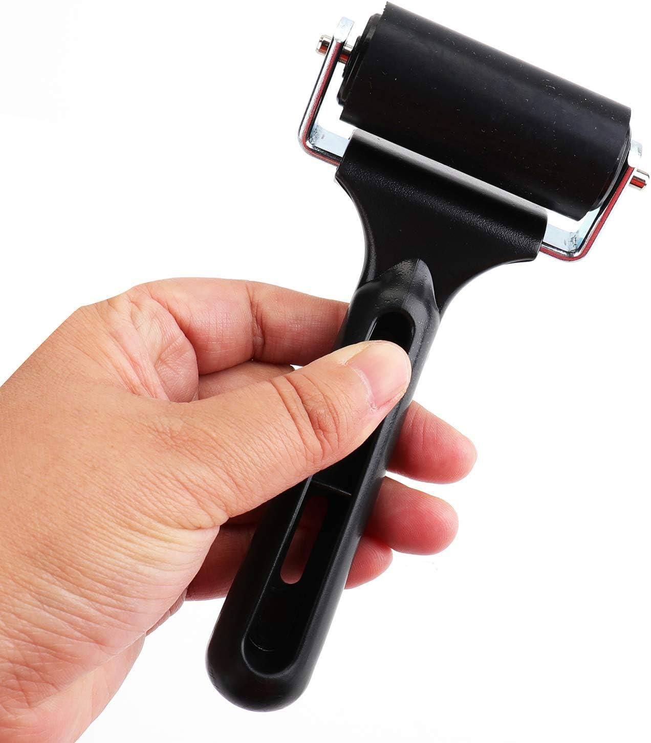 Yesland 4 Pcs Brayer Roller Set - Black Rubber Rollers for Printmaking ...