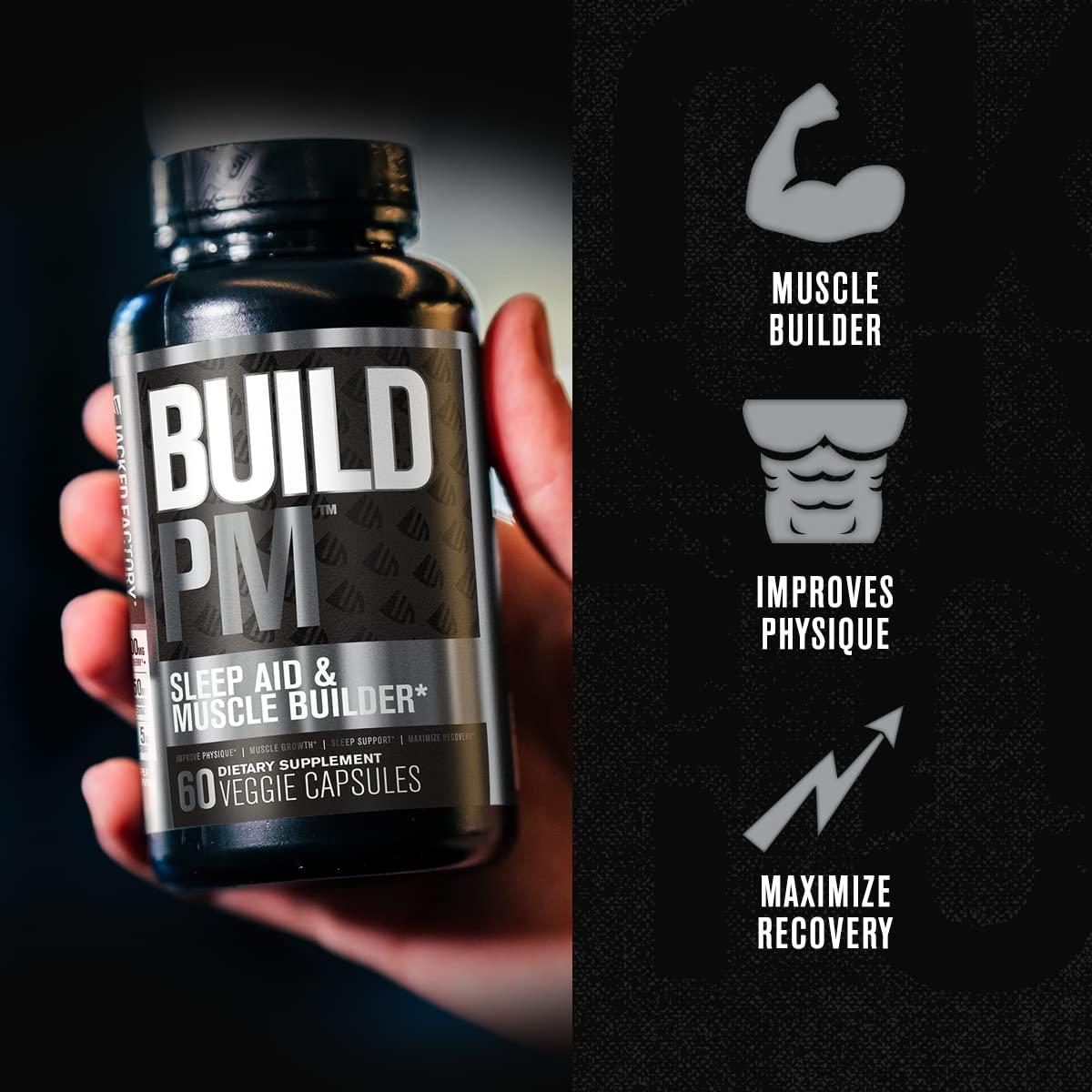 Build PM Night Time Muscle Builder & Sleep Aid Supplement - 60 Natural ...