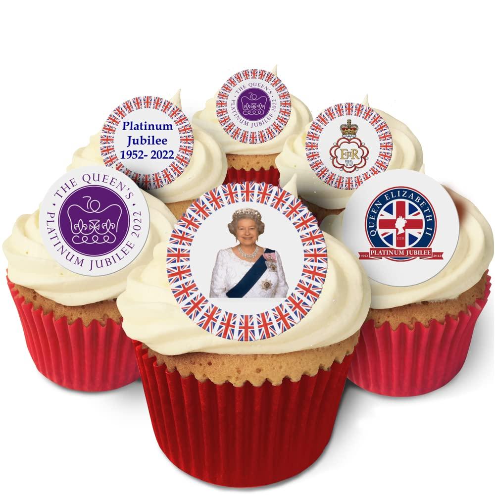 Holly Cupcakes 24 Celebration Queens Jubilee Wafer Cake Toppers | Buy ...