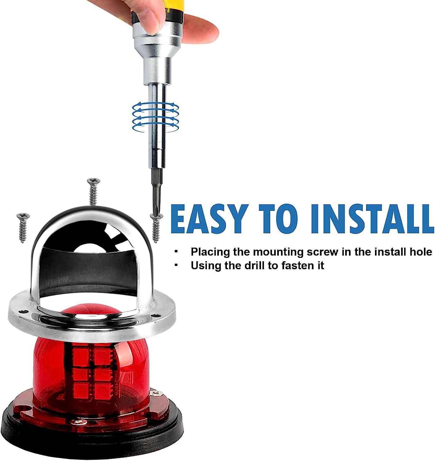 Obcursco LED Navigation Lights Deck Mount - Marine Sailing Lights for ...