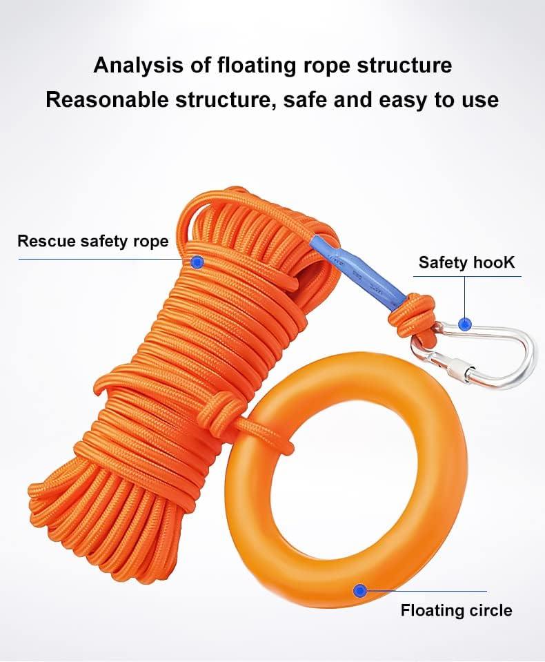 Gouccpu 30m Water Rescue Throw Rope Lifesaving Lifeguard with Hand Ring and Spring Hook | Buy ...