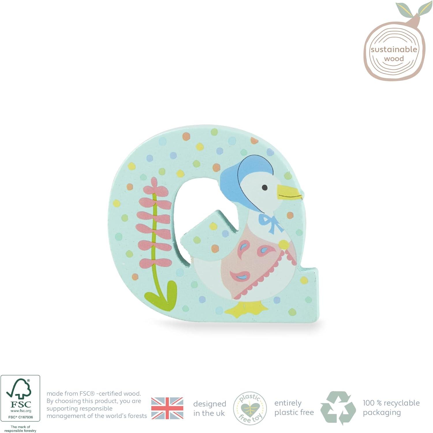 Peter Rabbit Letter Q with Jemima Wooden Alphabet Animal - Personalised ...