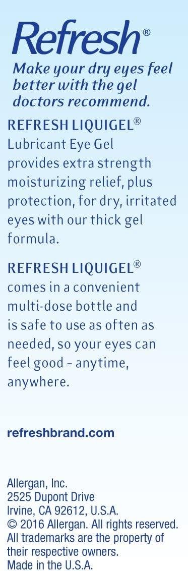 Refresh Liquigel Lubricant Eye Gel - 2 Bottles x 0.5 Fl Oz (15mL ...