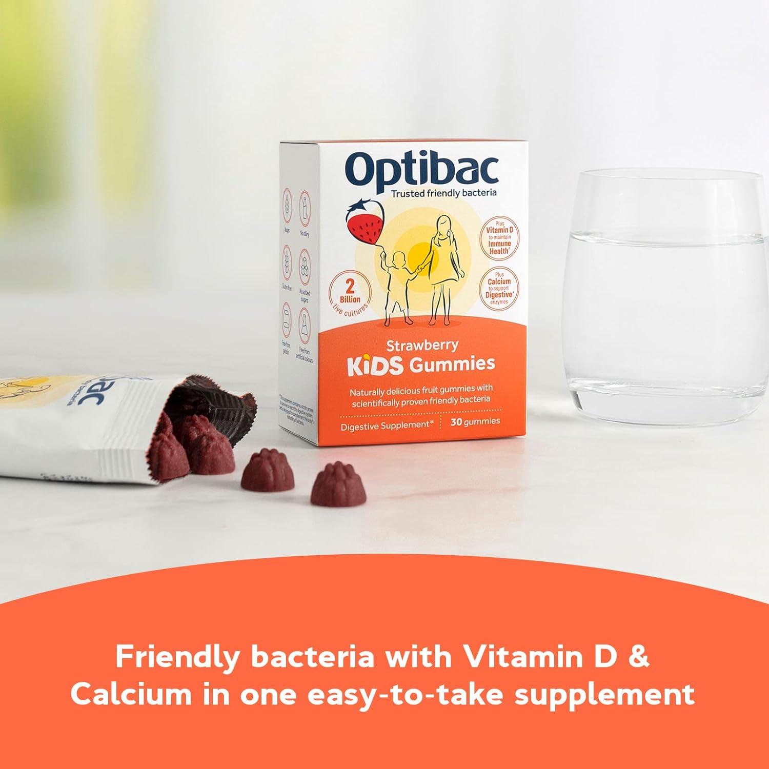 Optibac Kids Probiotic with Vitamin D, Calcium & 2 Billion Bacterial ...