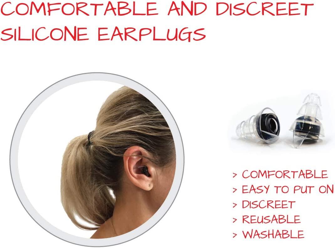 EarTekPro High-Fidelity Concert Earplugs - Reusable Noise-Reduction Set ...