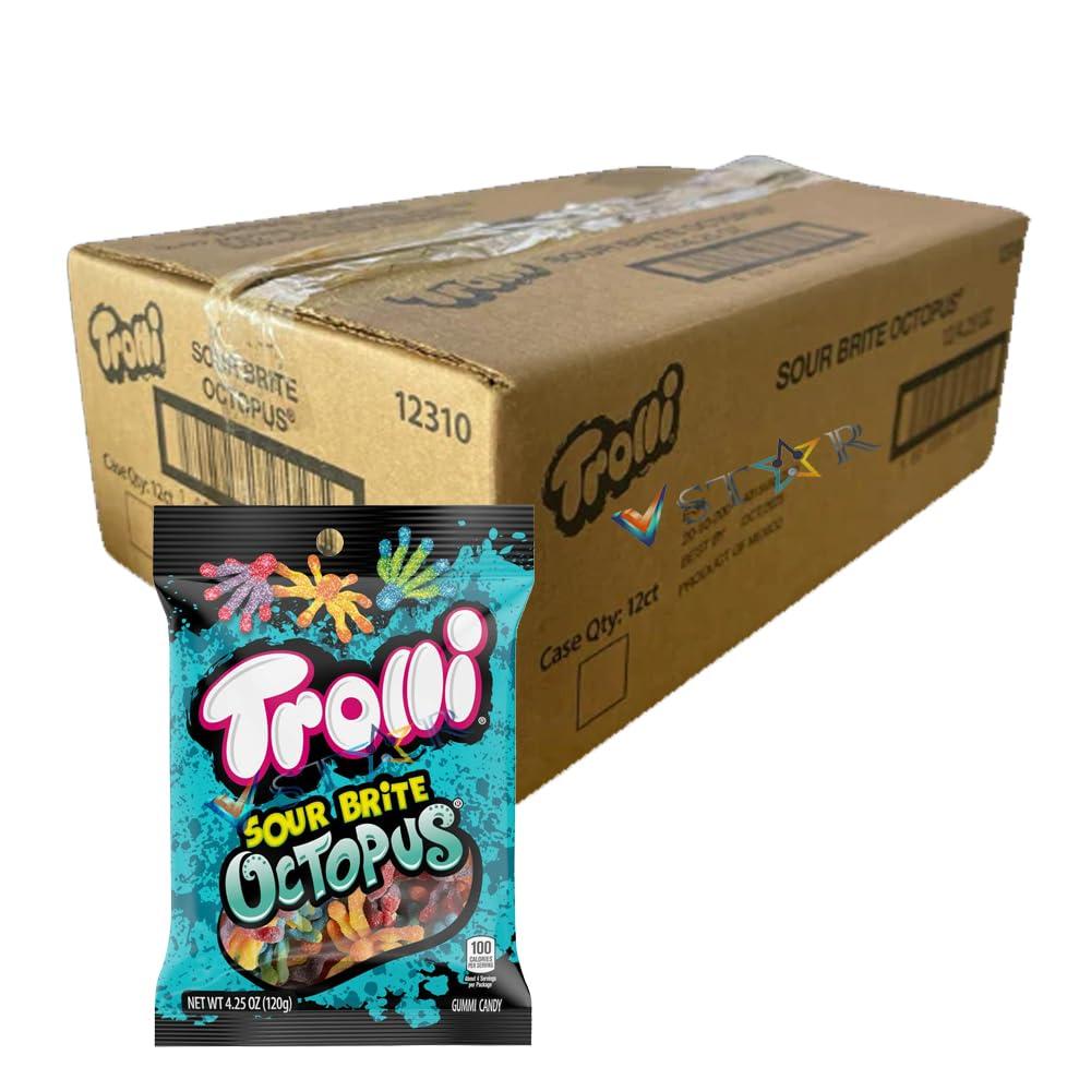Trolli Sour Brite Octopus Assorted Flavor Sweet 120g (Pack of 12 (Full ...