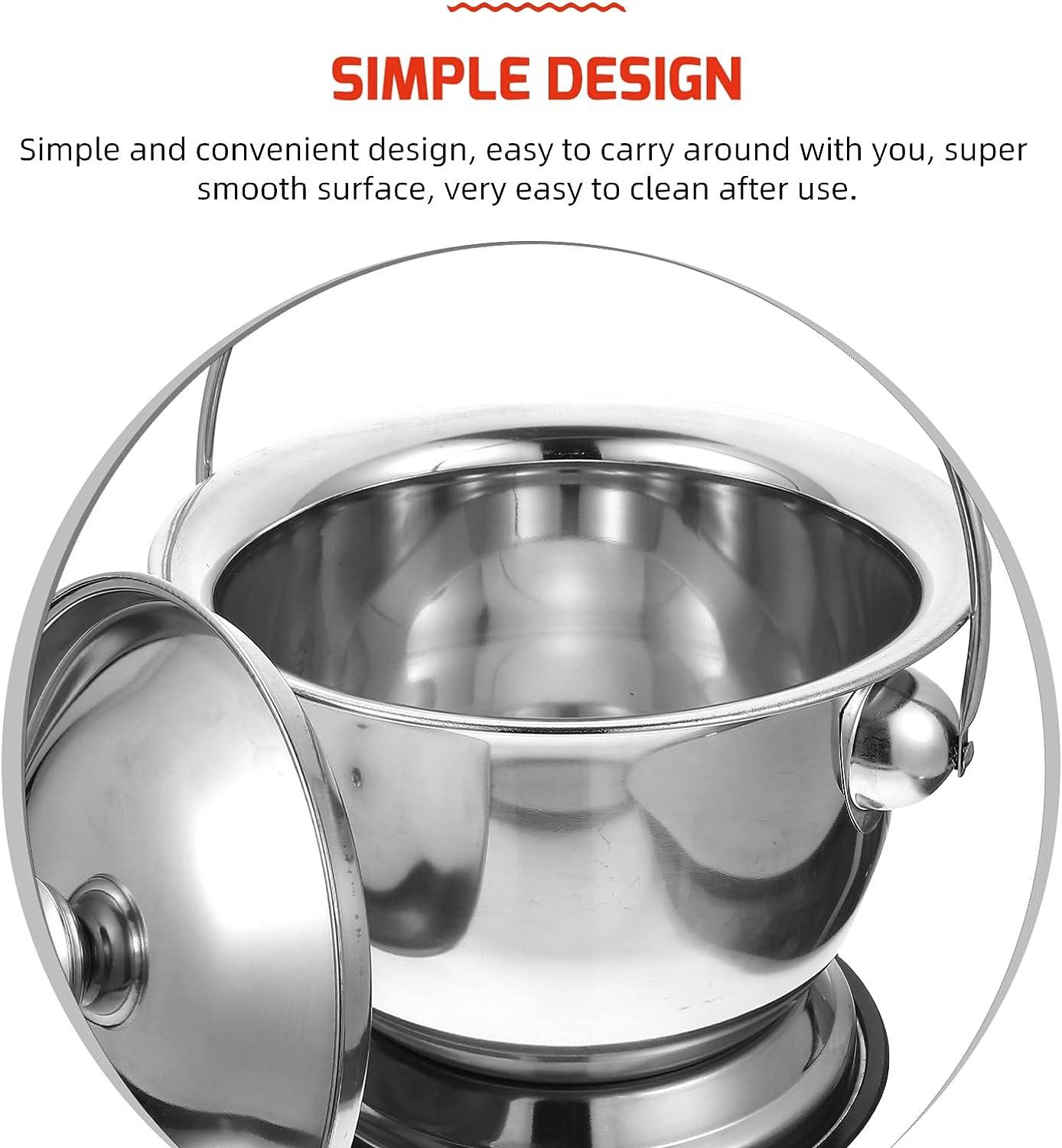 Angoily Chamber Pot Metal Urine Bedpan - Portable Urinal Bucket for ...