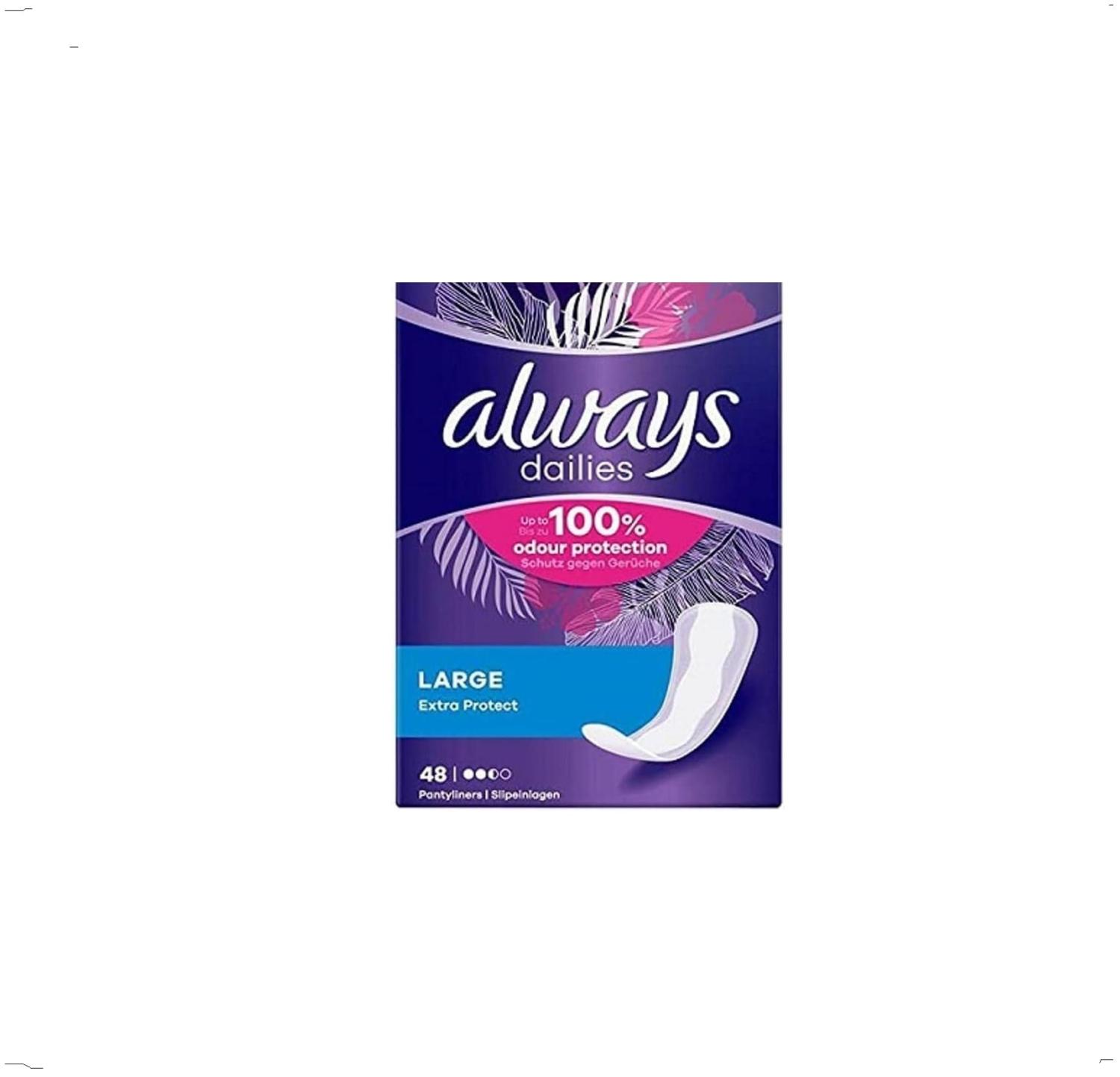 Always Dailies Large Long Panty Liners - Extra Protect | Buy Online ...