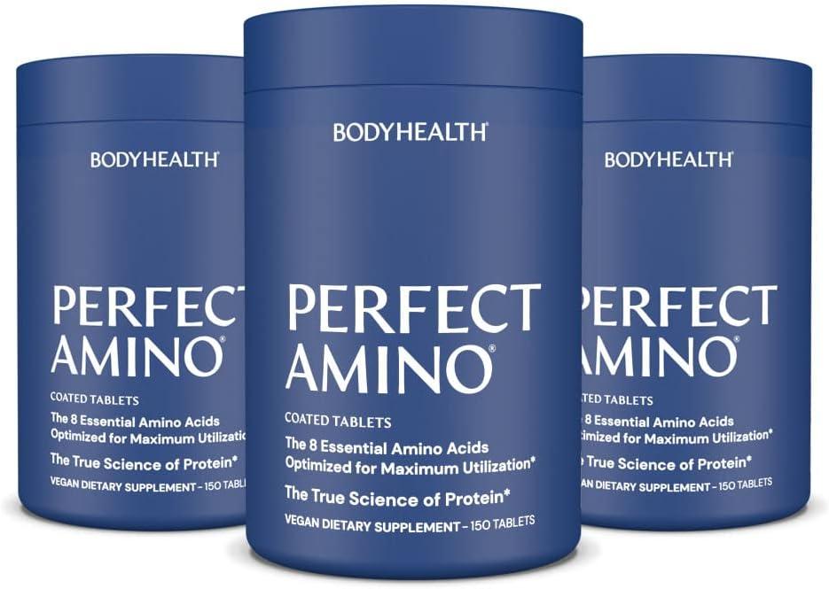 BodyHealth PerfectAmino 150 Ct Tablets - Essential Amino Acids & BCAAs Supplement for Workout ...