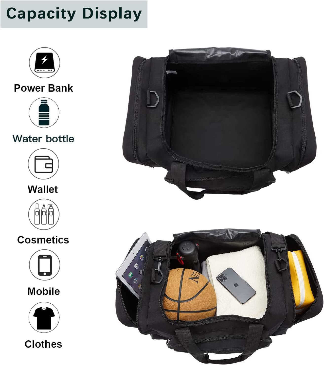 Black 20 Sports Duffel Bag for Travel Gym - Lightweight & Durable | Buy ...