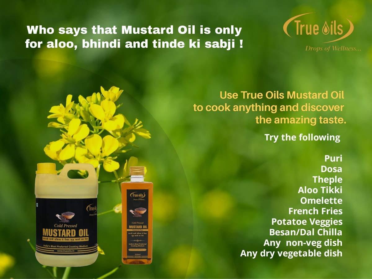 True Oils Cold Pressed Mustard Oil 16.90 fl. oz. (500 ml) - Ideal for ...