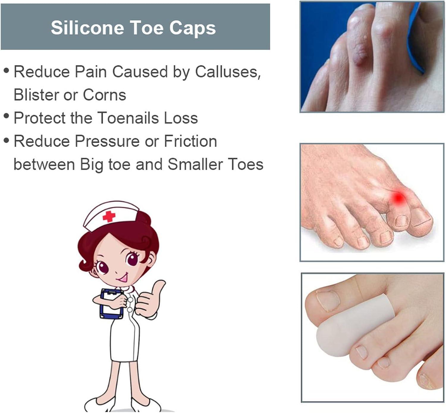 Toe Cap Silicone Protection | Relief for Corns Blisters Ingrown ...