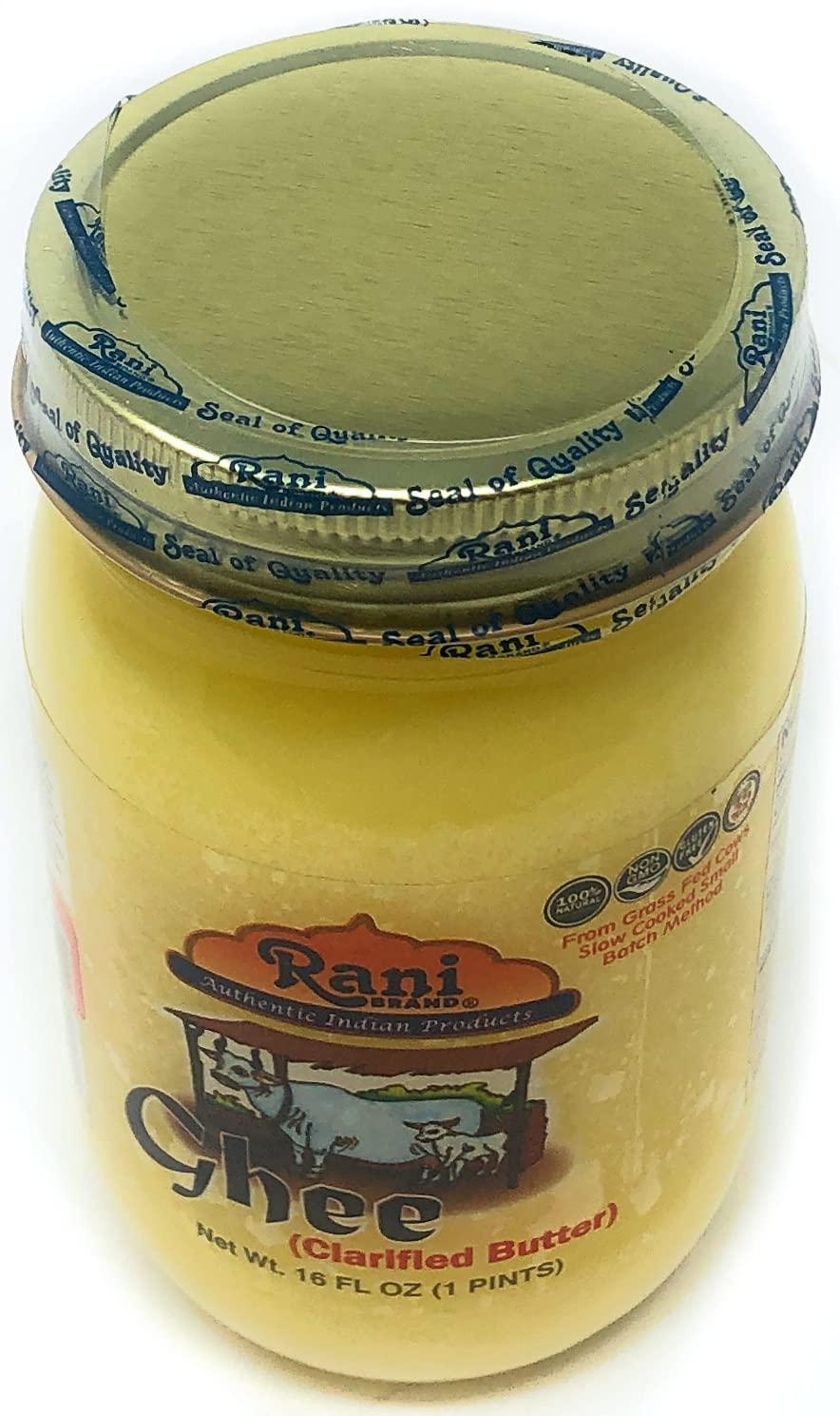 Rani Ghee Pure Grass Fed Clarified Butter 16oz Glass Jar | Paleo & Keto ...