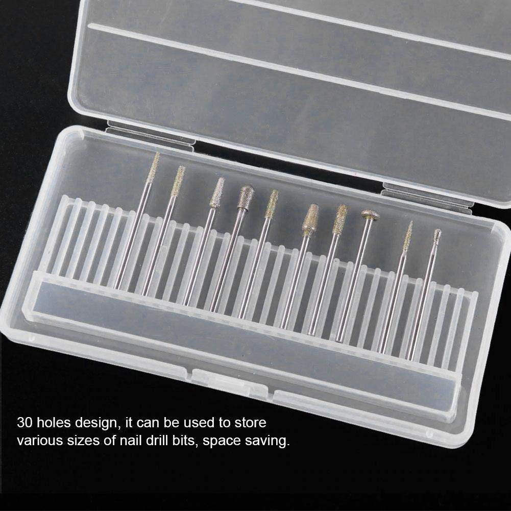 Drill Bit Storage Box - Dekaim 30 Holes Organizer for Manicure Drill ...