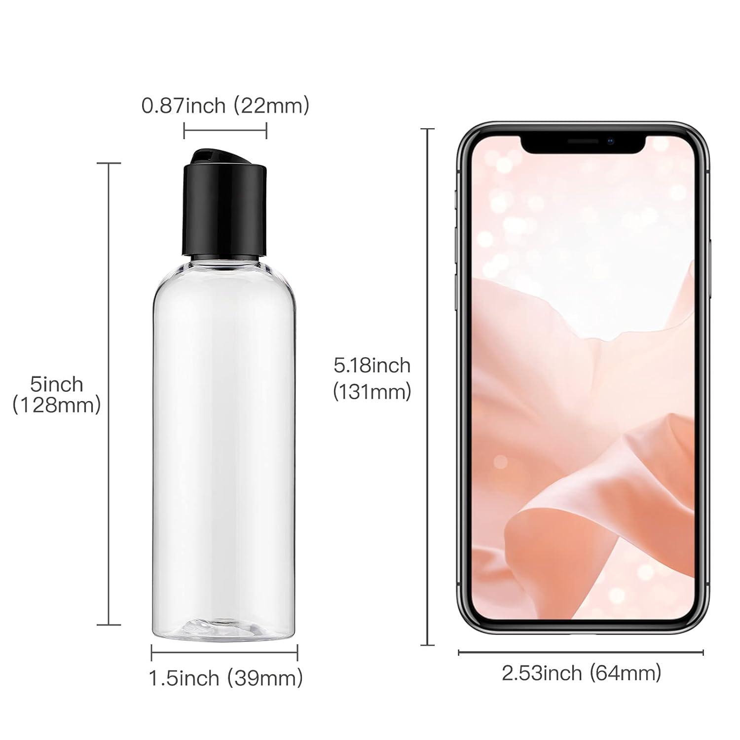 Livfa 100ml Empty Travel Bottles Set - 5 Transparent Plastic Containers ...