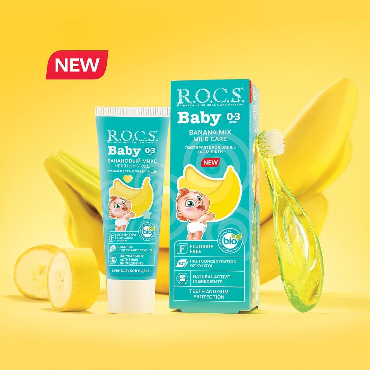 R.O.C.S. Baby Banana Mix - Natural Fluoride-Free Toothpaste for Babies ...