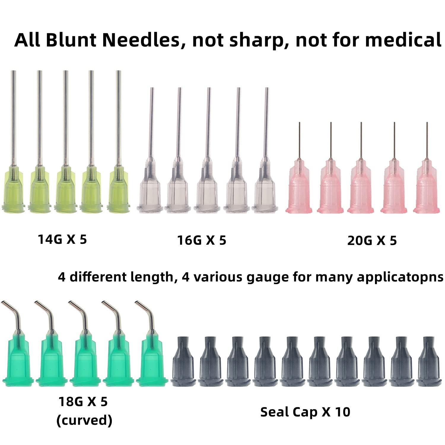 15 Pack 1ml 3ml 5ml Syringes with14ga 16ga 18ga 20ga Blunt Tip Needles ...