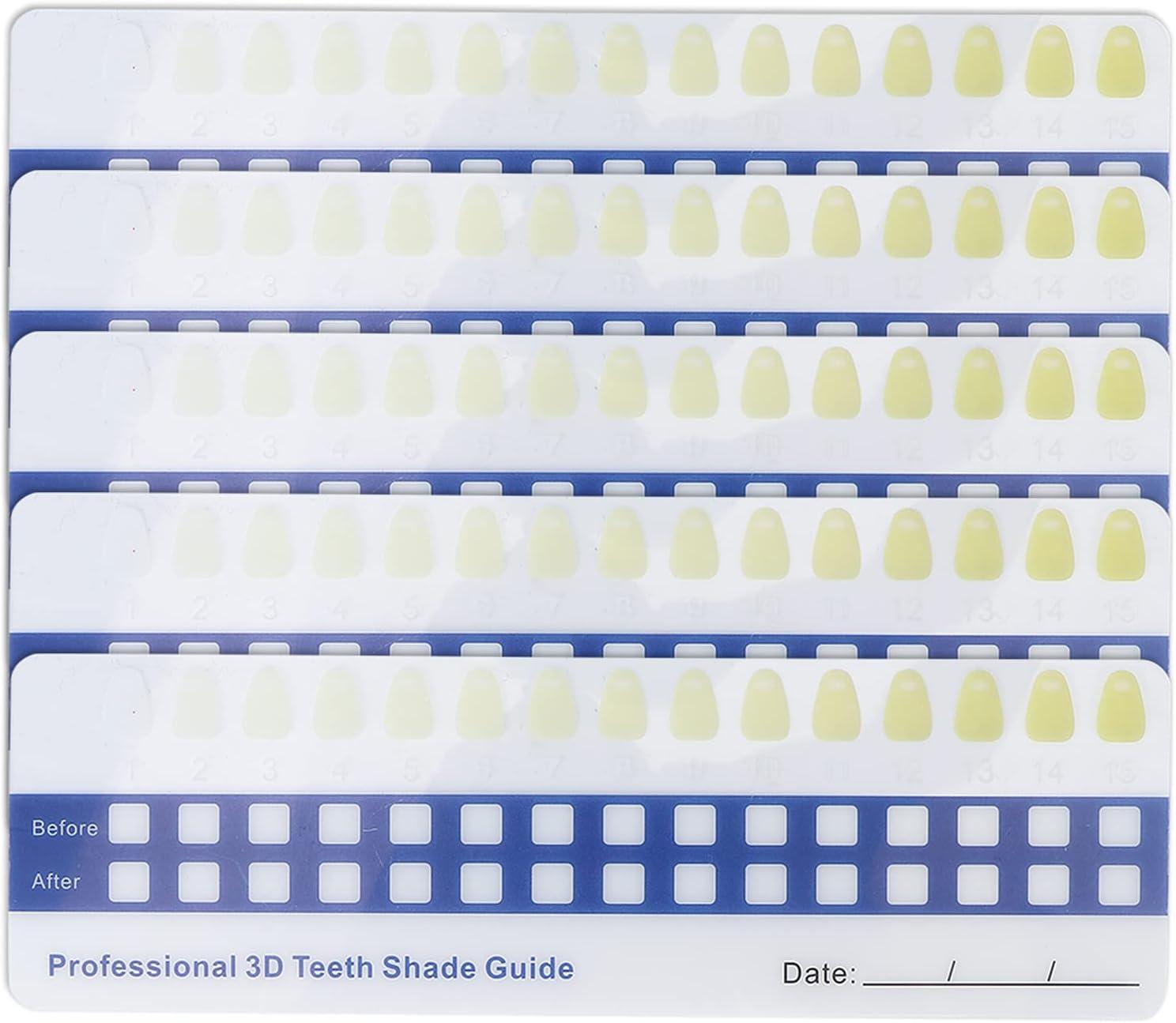 Tooth Color Chart - 5pcs Teeth Whitening Guide | Dental Care Comparison ...