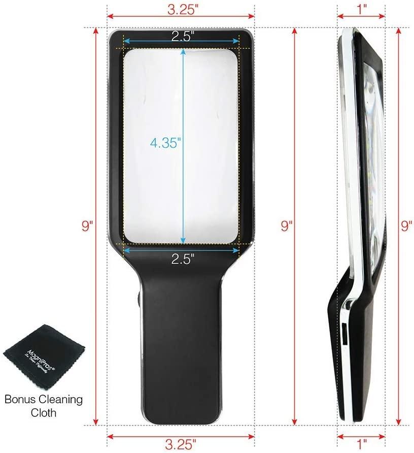 Rechargeable 4X Magnifying Glass with 10 Anti-Glare LEDs - Ideal for ...