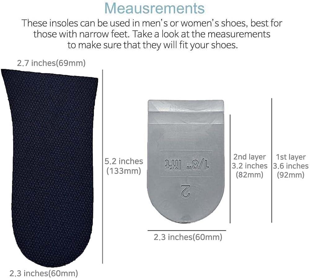 4mm Corrective Heel Insert for Leg Length Discrepancies - 1 Right + 2 ...