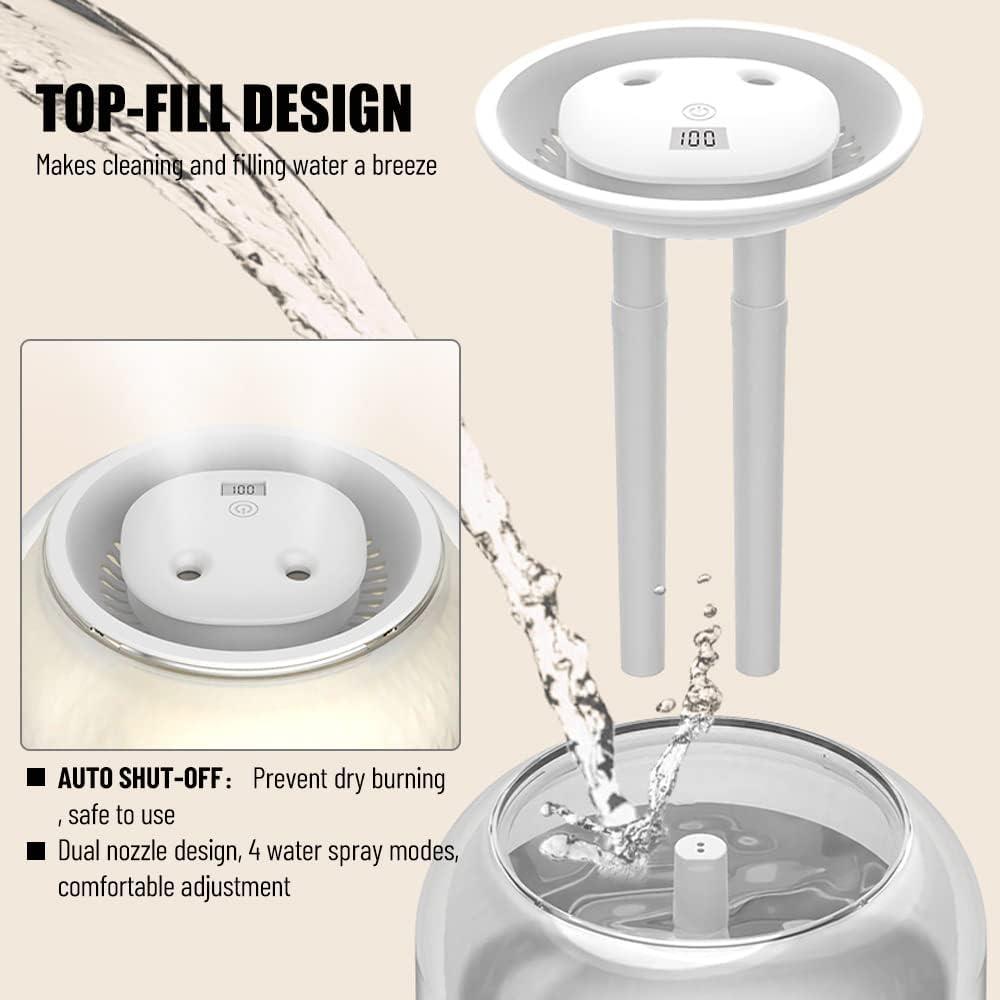 Ailgely 3L Cool Mist Humidifier | Two Nozzles | Four Mist Levels ...