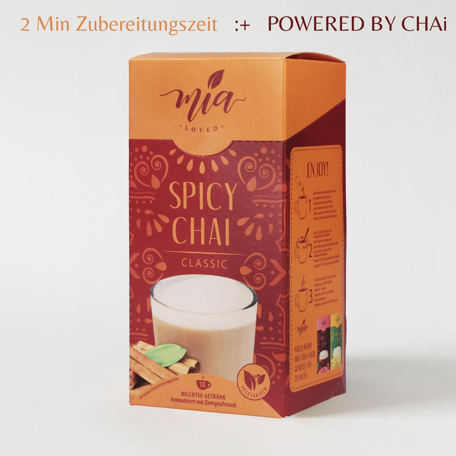 Mia Spicy Chai Classic Instant Milk Tea Powder - 16 Pack (160 Cups ...