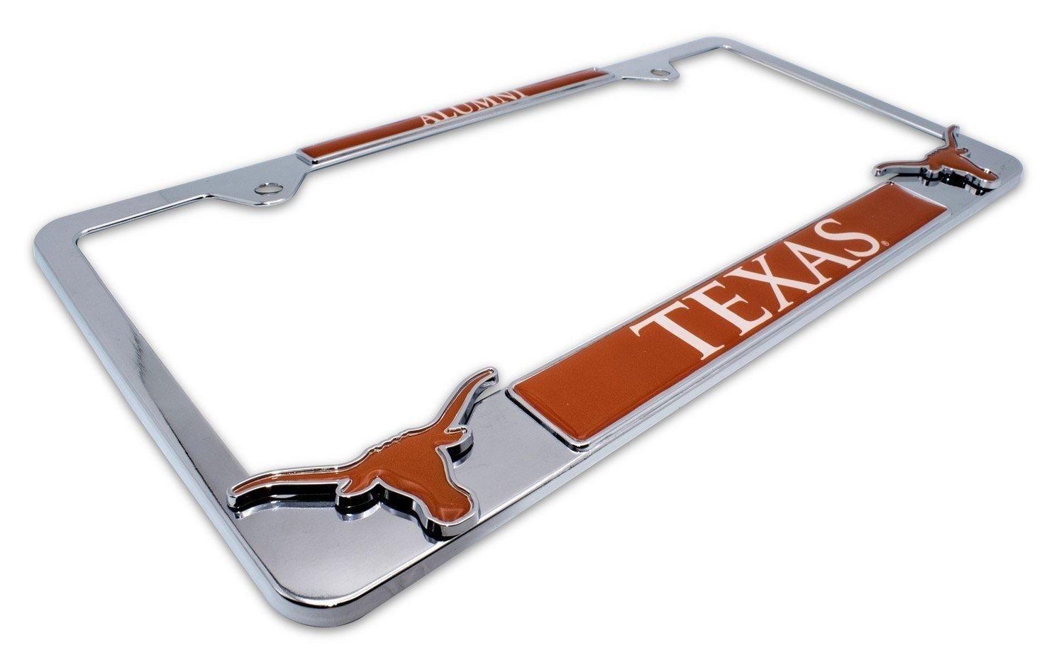 Texas Longhorns Alumni License Plate Frame - All Metal, Dual 3D Logos ...