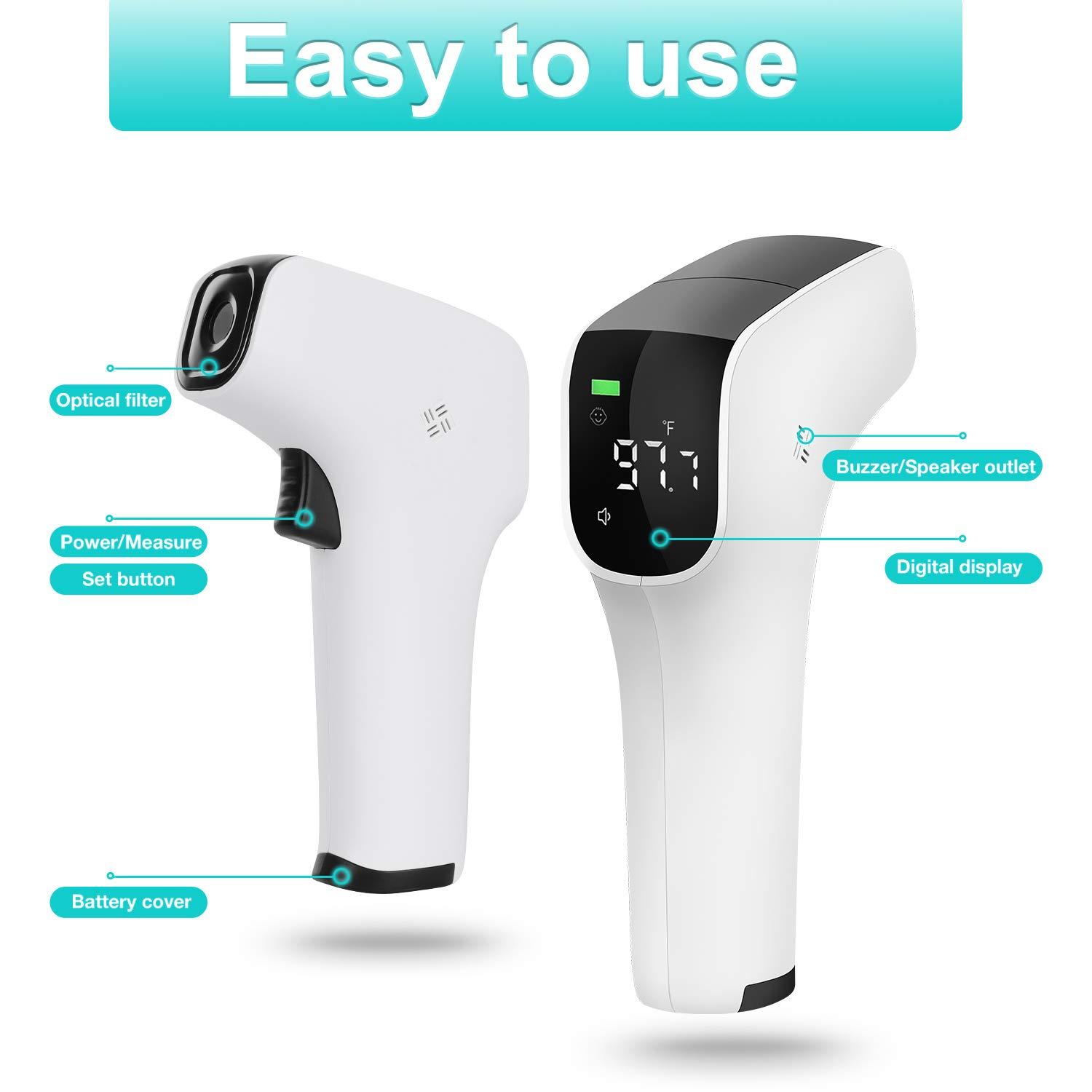 Non Contact Forehead Thermometer Gun for Adults & Kids with Big LED ...