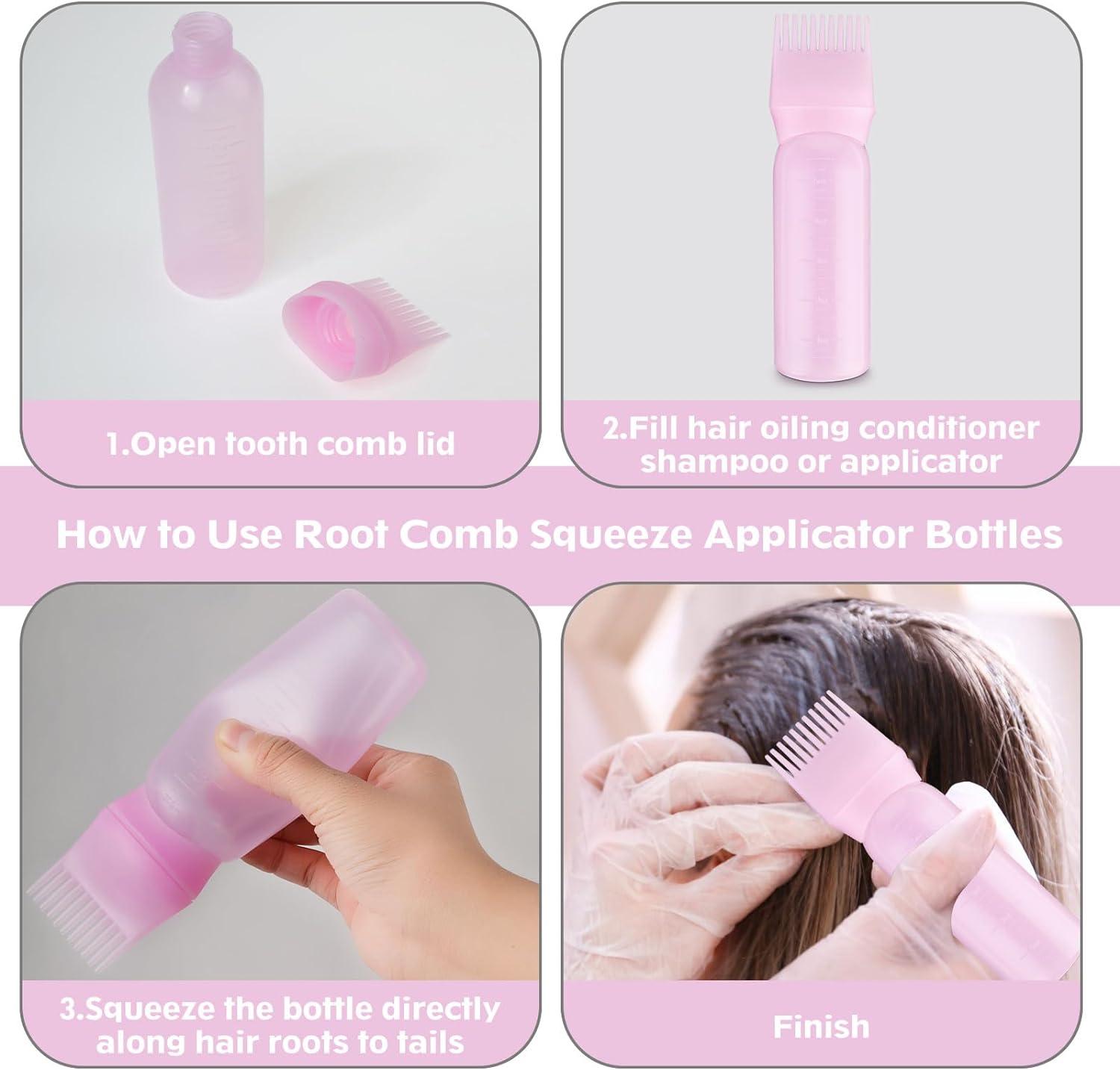 Root Comb Applicator Bottle Brush 6oz Hair Dye And Scalp Treatment Tool