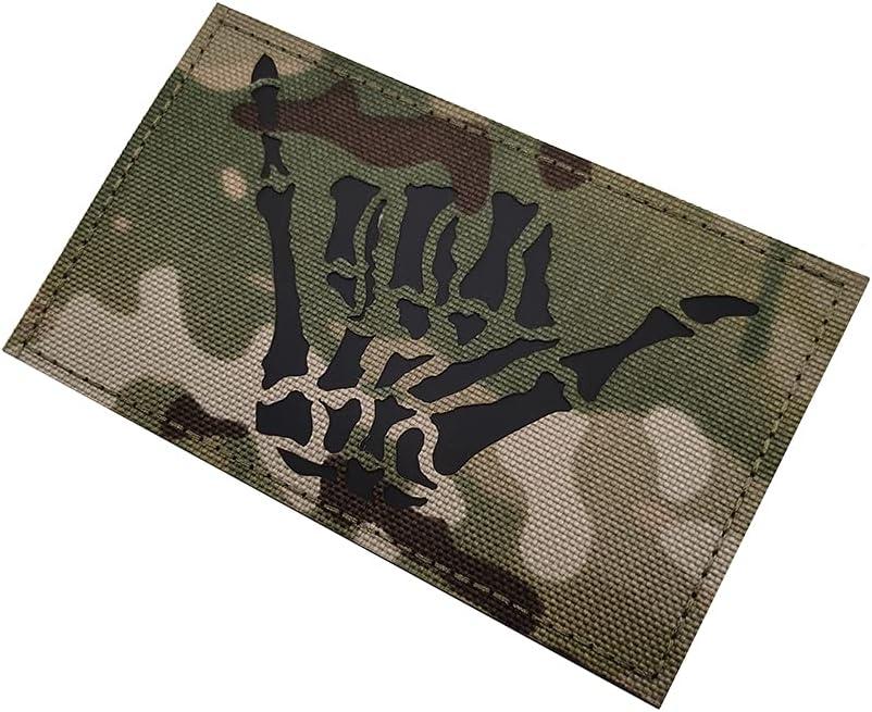 5x3 Inch Large Multicam Infrared IR Skull Skeleton Middle Finger Patch ...