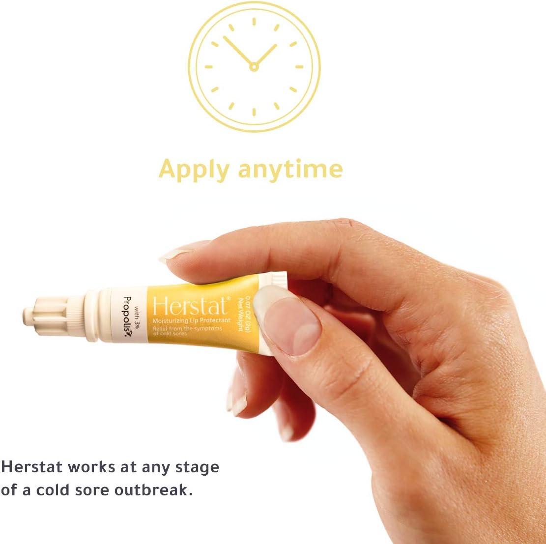 Herstat Plus Cold Sore Treatment with Free Lip Care Stick - Fast Relief ...