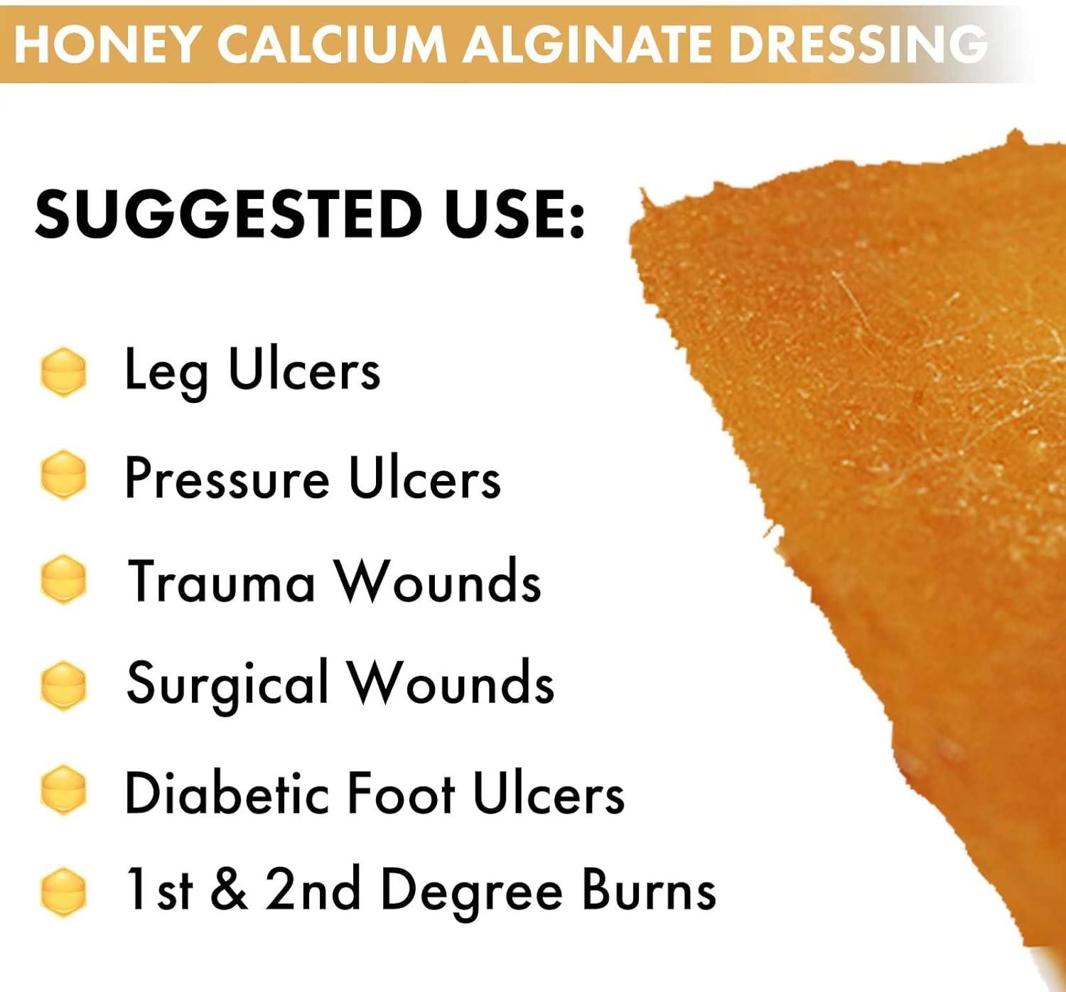 DILUMAMED Manuka Honey Calcium Alginate Dressing 2x2 (Pack of 6) for ...