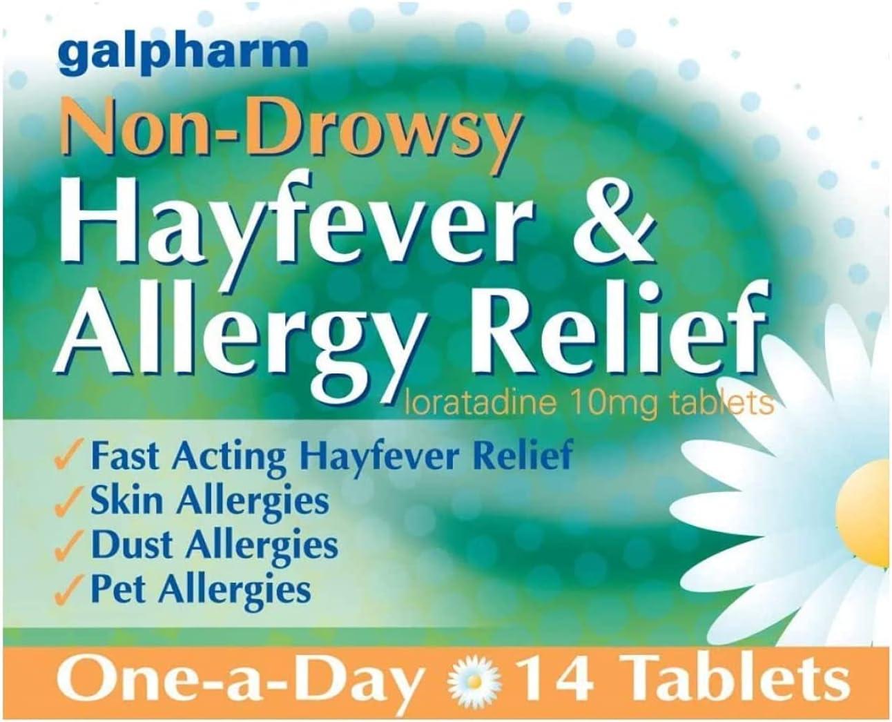 GALPHARM Loratadine 10mg Hayfever Allergy Relief Tablets - 14 Pack ...