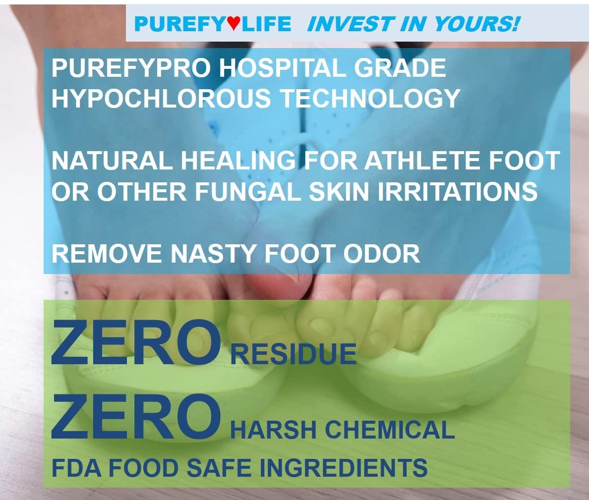 PUREFY Athlete Foot Spray 4oz 2pk - Natural Healing, Odor Removal, No ...