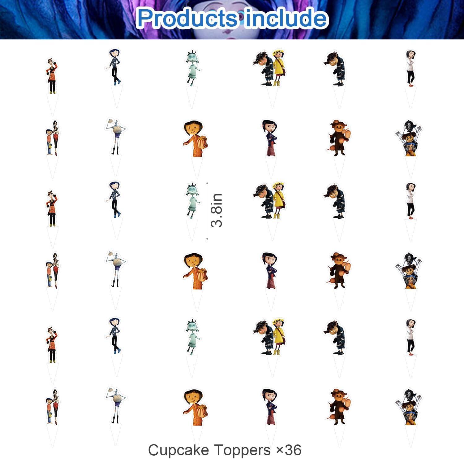 Coraline Cake Topper and Cupcake Toppers Set Coraline Birthday Party ...